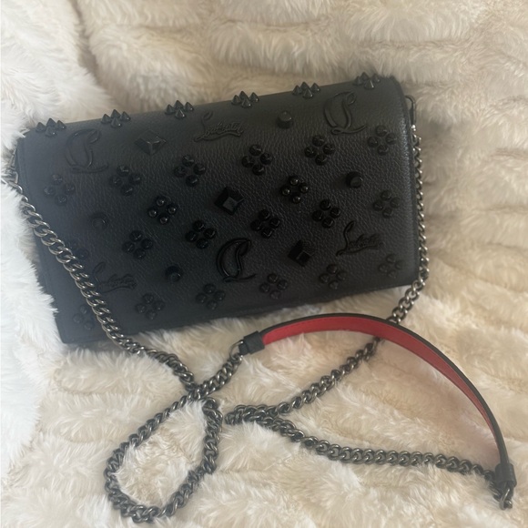 Christian Louboutin | Bags | Christian Louboutin Paloma Black Studded ...